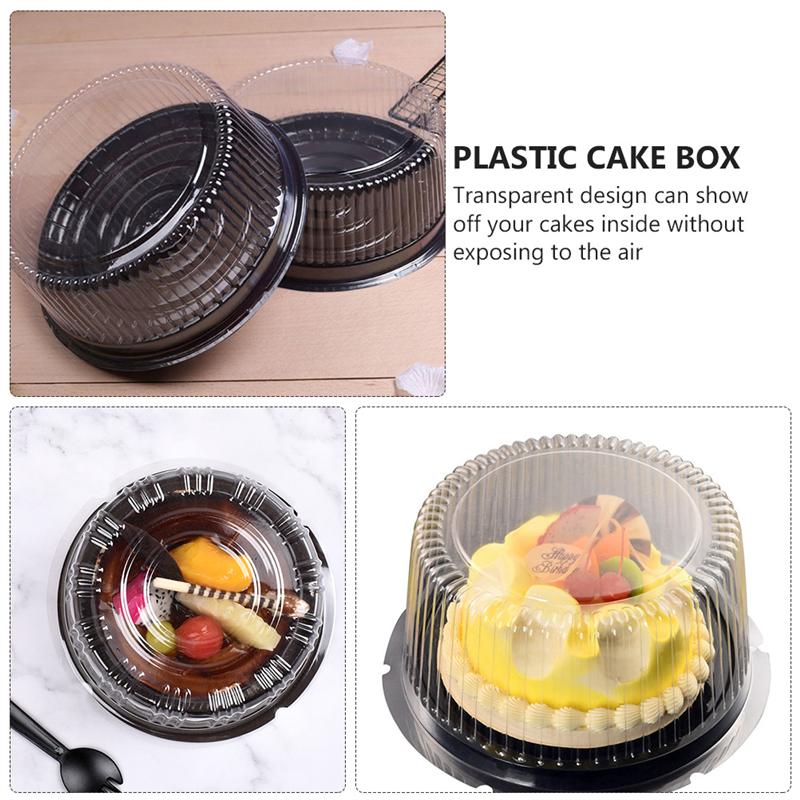 PVC Round Cake Box With Black Base - J & C Party Supplies